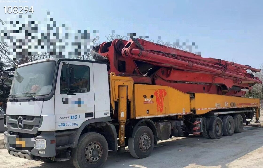 Used Concrete Pump Trucks 62m Mounted On Mercedes Chassis For High Rise ...