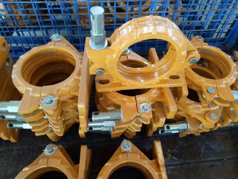 Concrete Pump Truck Pipe Clamp Yellow and Red Tube Clamp for High ...